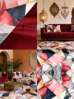 China Mediterranean Style Geometric Printed Velvet Fabric For Sofa for sale