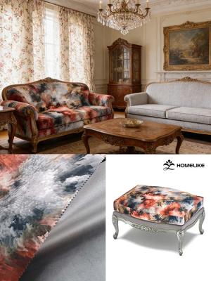 China French Impressionist Oil Painting Printing Velvet For Home Textile for sale