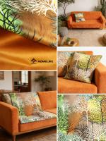 China Vacation Rental-style Abstract Trees Printed Velvet for Sofa for sale
