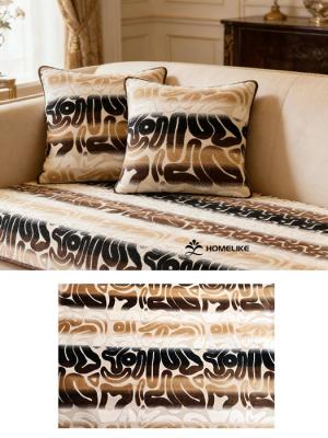 China Gradient Geometric Jacquard Velvet with Color Stripes---Homelike for sale