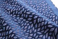 China Deep Ocean Blue Three-Dimensional Diamond Jacquard Velvet For Sofa for sale