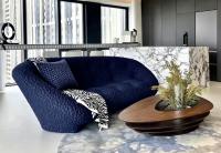 China Deep Ocean Blue Three-Dimensional Diamond Jacquard Velvet For Sofa for sale