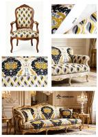China European Damask Large Floral Jacquard Velvet Sofa Fabric for sale