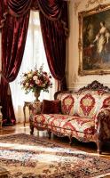 China European Damask Large Floral Jacquard Velvet Sofa Fabric for sale