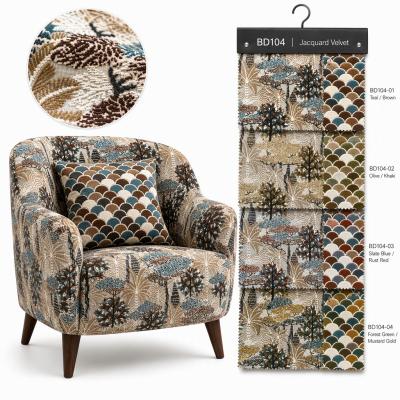 China Heavy Weight Jacquard Velvet Sofa Fabric 100% Polyester Furniture Upholstery Fabric For Sofa Chair Home Decoration for sale