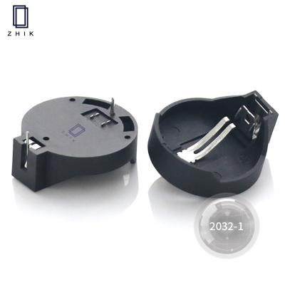 China Metal Coin Cell Battery Holder CR2032 CR1220 CR2450 PPA material for sale
