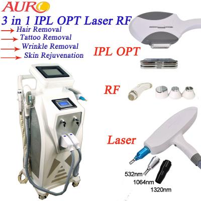 China RF Tightening Skin Rejuvenation Machine 3 In 1 IPL Hair Removal Laser Tattoo Removal for sale