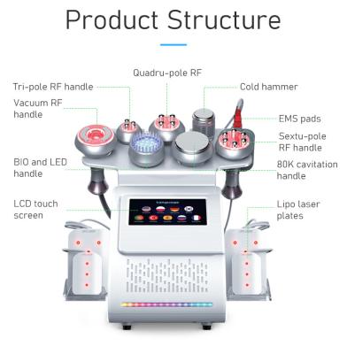 China 60Hz Laser Cavitation Machine RF Vacuum Cupping Therapy LED Microcurrent Weight Loss Machine for sale