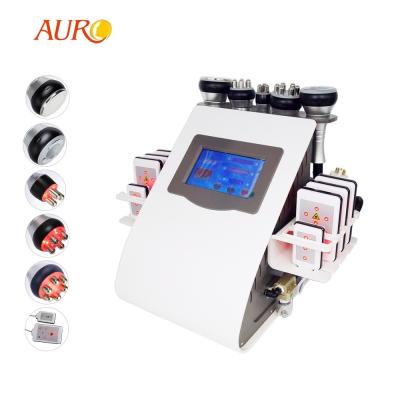 China Laser Fat Removal Lipo Cavitation Machine 6 In 1 Radio Frequency Skin Tightening Device for sale