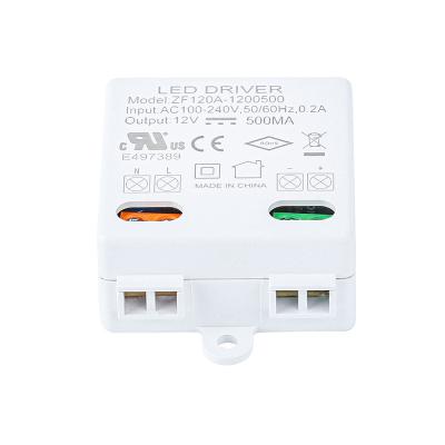 China IP20 6W 12V 0.5A LED Lighting 76*38*23mm Celling Light 100-240 VAC Power Supply 12V 500ma Constant Voltage LED Driver for sale