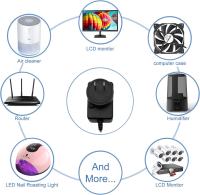 China Interchangeable 12V DC Power Adapter 1A to 3A with 9V Outlets UL Level VI SAA KC Certified 62*39*26mm 100%PC Direct for sale