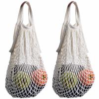 China SGS Mesh Market Tote , Recycled Foldable SMETA GOTS Cotton String Shopping Bag for sale