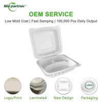 China Disposable MFPP Rectangle Takeaway Food Container 20000pcs MOQ Custom Logo for sale