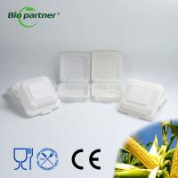 China Rectangle Cornstarch Clamshell Food Packaging 20000pcs Disposable Lunch Bento Single Tier for sale