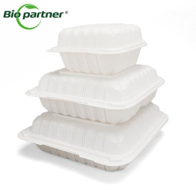 China White Square Microwavable MFPP Hinged Clamshell Take Out Boxes 20000pcs MOQ for Restaurant for sale