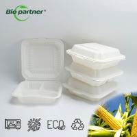 China Rectangle Cornstarch Clamshell Food Packaging 20000pcs Disposable Lunch Bento Single Tier for sale