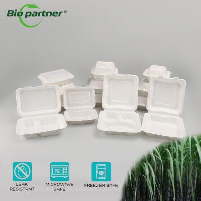 China Eco-Friendly Disposable Bagasse Hamburger Cake Box for Sugarcane Packaging for sale