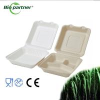 China Eco-Friendly Disposable Bagasse Hamburger Cake Box for Sugarcane Packaging for sale