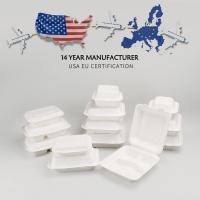 China Eco-Friendly Disposable Bagasse Hamburger Cake Box for Sugarcane Packaging for sale