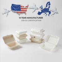 China Biodegradable Within 90 Days Customized Size Disposable Pulp Burger Box for Fast Food for sale