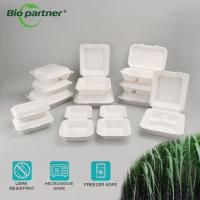 China Eco Degradable Sugarcane Bagasse Lunch Box Container Custom Logo 100000pcs MOQ for sale