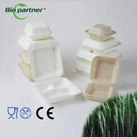 China Eco Degradable Sugarcane Bagasse Lunch Box Container Custom Logo 100000pcs MOQ for sale