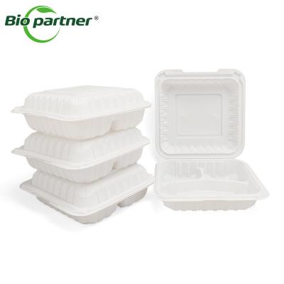 China MFPP Plastic Takeout Food Hinged Containers 20000pcs MOQ Rectangle Mineral Filled PP for sale