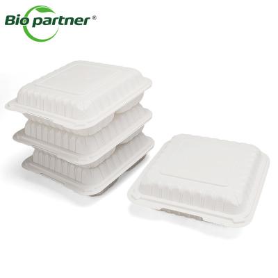 China Food Package Customized Size MFPP Plastic Takeout Mineral Filled PP Hinged Containers for sale