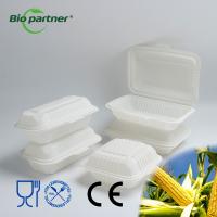 China Biodegradable Corn Starch Food Container Single Tier Takeaway Clamshell 20000pcs MOQ for sale