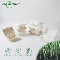 China Eco-Friendly AL4 Sugarcane Bagasse Pulp Clamshell Food Container with Custom Logo for sale