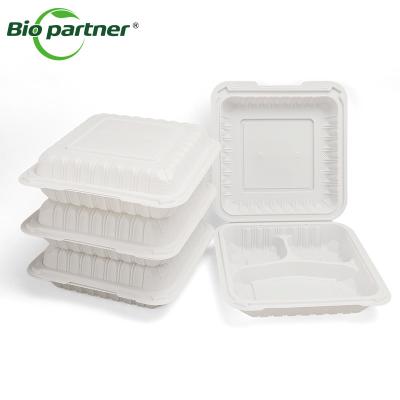 China Leak Proof Rectangle Plastic Lunch Box 20000pcs Hinged Clamshell Disposable Food Container for sale