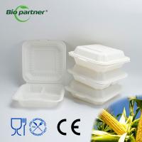 China Biodegradable Corn Starch Take Away Food Packaging Lunch Box with Single Tier Design for sale