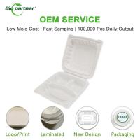 China Leak Proof Rectangle Plastic Lunch Box 20000pcs Hinged Clamshell Disposable Food Container for sale