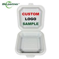 China Biodegradable Corn Starch Hinged To Go Container Lunch Box 20000pcs Rectangle Eco-Friendly Packaging for sale