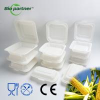 China Compostable Corn Starch Clamshell Food Container for Plastic Togo Lunch Box for sale