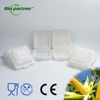 China Restaurant Clamshell Food Container with Corn Starch Material and To Go Lunch Boxes for sale