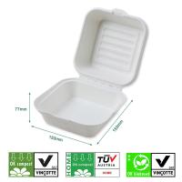 China Biopartner 24oz Disposable Divided Food Container Sugarcane Bagasse Takeaway Box for sale