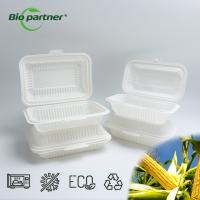 China Restaurant Clamshell Food Container with Corn Starch Material and To Go Lunch Boxes for sale
