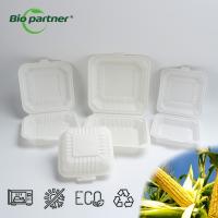 China Biodegradable Cornstarch Takeaway Lunch Box 1.1L Compartment Food Container for sale