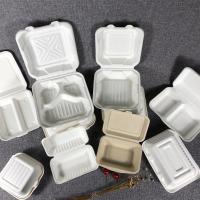 China Eco Friendly Biodegradable Clamshell Container 8x8 Microwave Safe Rectangle for sale