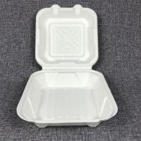 China Eco Friendly Biodegradable Clamshell Container 8x8 Microwave Safe Rectangle for sale
