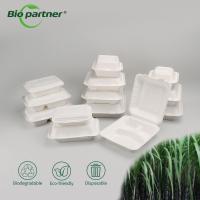 China Customized Logo Acceptable Sugarcane/Bagasse Pulp Burger Box for Delivery and Takeout for sale