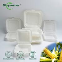 China Biodegradable Corn Starch Food Container 0-1.1L Take Away Clamshell Packaging for sale