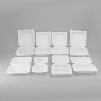 China Biopartner MFPP Hinged Disposable Plastic 8x8 3 Compartment Lunch Box Customized Logo for sale