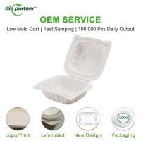 China Customized Size Casual Design Disposable Hinged Food Container for Burger Restaurant for sale