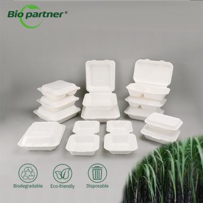 China Custom Logo Eco Friendly Sugarcane Bagasse Food Container Disposable Tableware 100000pcs MOQ for sale
