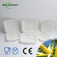 China Food Fruit Packaging Corn Starch Compartment Lunch Box for Takeaway Burger Restaurant for sale