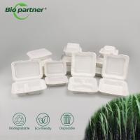 China Eco Biopartner Biodegradable Sugarcane Bagasse Food Container 100000pcs MOQ Rectangle Takeaway for sale