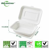 China Eco Biopartner Biodegradable Sugarcane Bagasse Food Container 100000pcs MOQ Rectangle Takeaway for sale