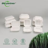 China Sugarcane Bagasse Disposable Food Container with Lid and Compartment 100000pcs MOQ for sale